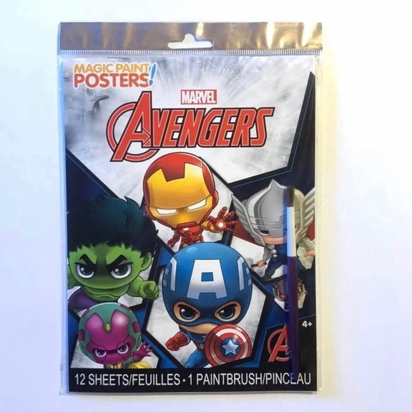 Marvel | Toys | Marvel Avengers 2 Magic Paint Posters Paint Brush Pack ...